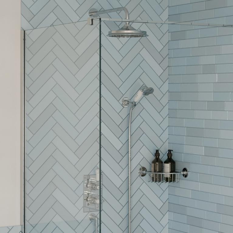 Burlington Chrome Glass to Wall Bracing Bar | Sanctuary Bathrooms