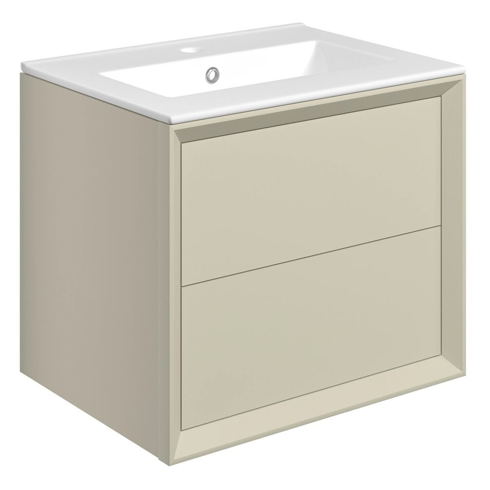 Apex Air Matt Cotton 615mm Freestanding Vanity Unit & Basin