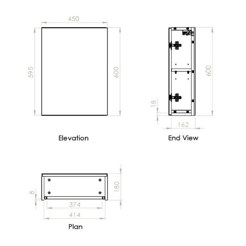 The White Space 450mm Mirror Cabinet | Sanctuary Bathrooms