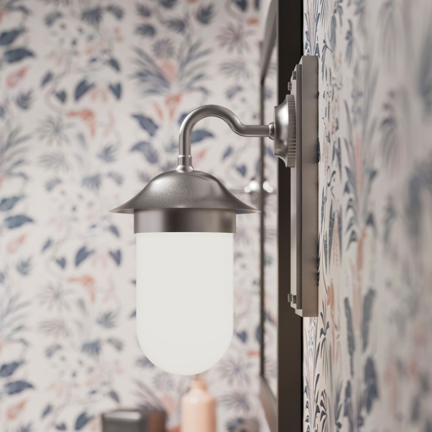 Burlington Guild Nickel Wall Mounted Frosted Light | Sanctuary