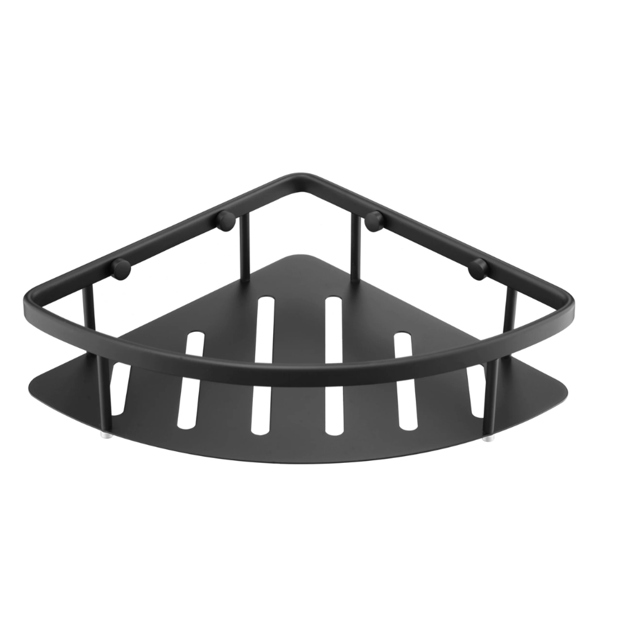 JTP Vos Matt Black Corner Basket | Sanctuary Bathrooms