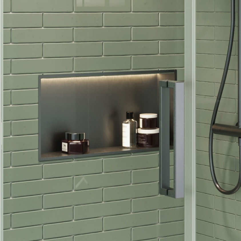 Crosswater Slate 610 x 305mm LED Shower Niche | Sanctuary Bathrooms