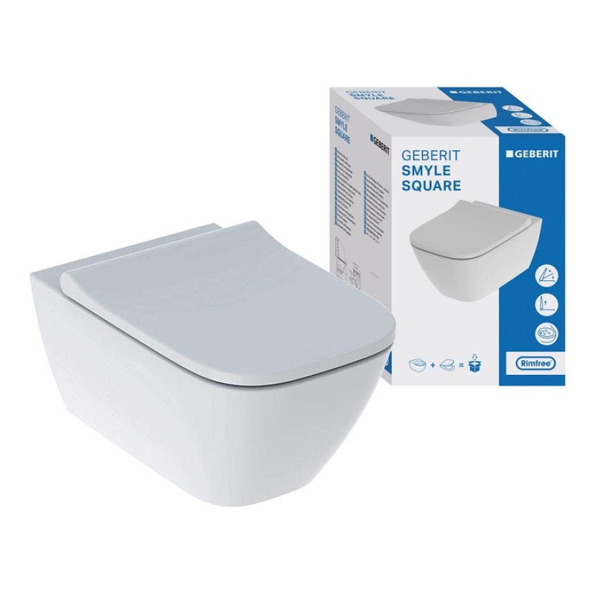 Geberit Smyle Square Rimfree Wall Hung WC Pack | Sanctuary Bathrooms