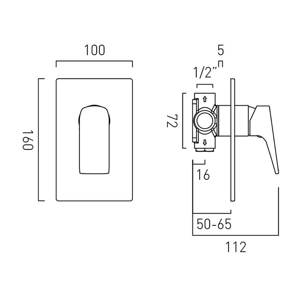 Vado Cameo Satin Brass Manual Shower Valve - 1 Outlet - CAM-245A-SBR ...