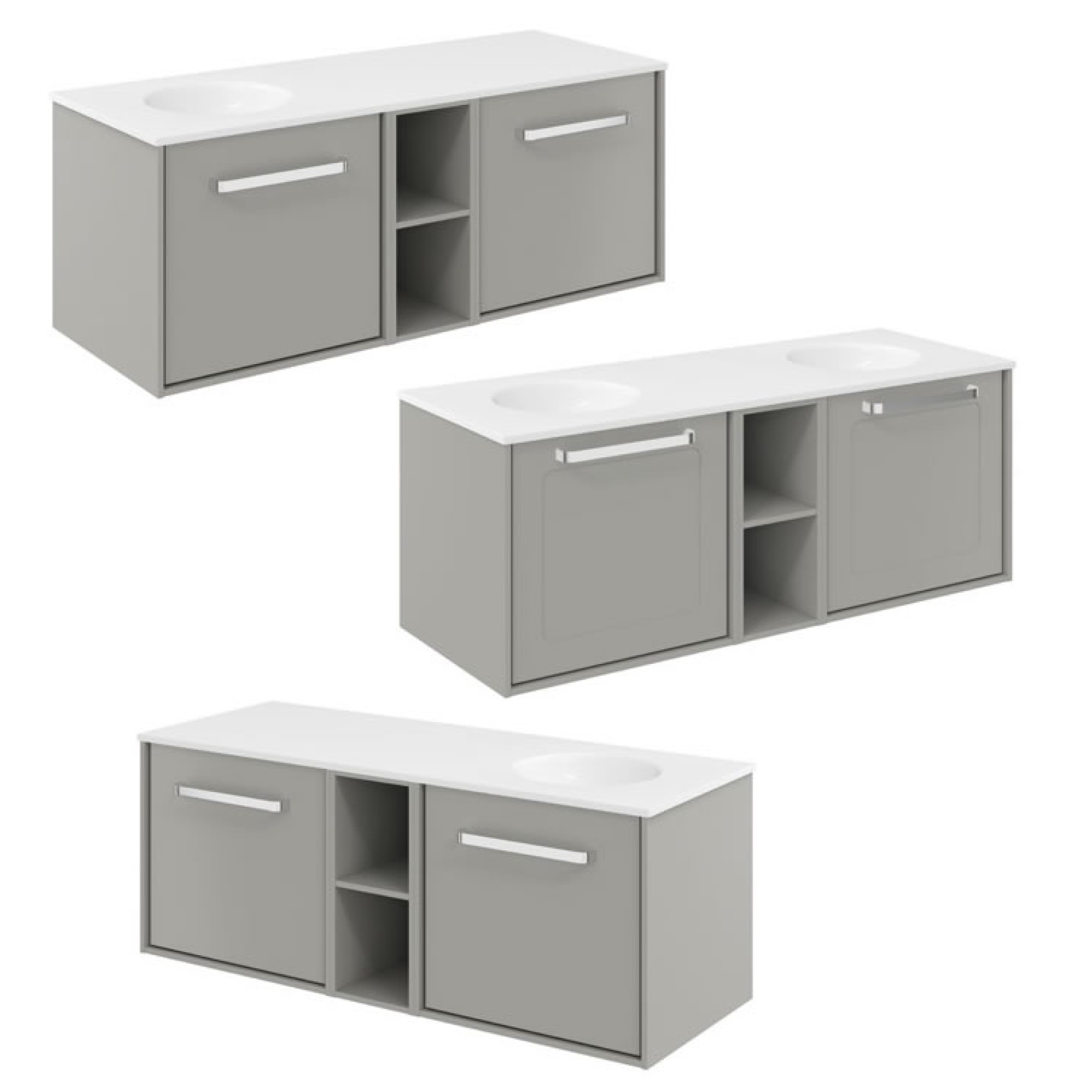 Crosswater Infinity 1200mm Storm Grey Wall Vanity Unit & Basin ...
