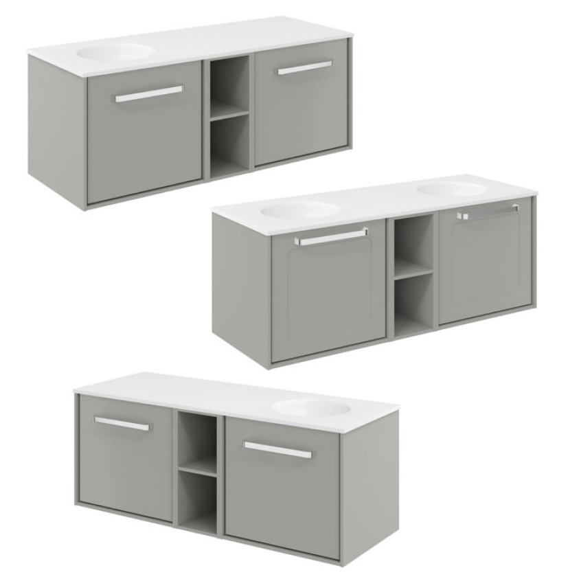 Crosswater Infinity 1200mm Storm Grey Wall Vanity Unit & Basin ...