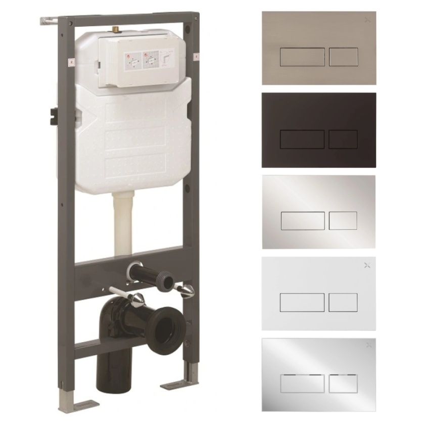 Crosswater 1120mm Wall-Hung WC Frame & Flush Plate Pack