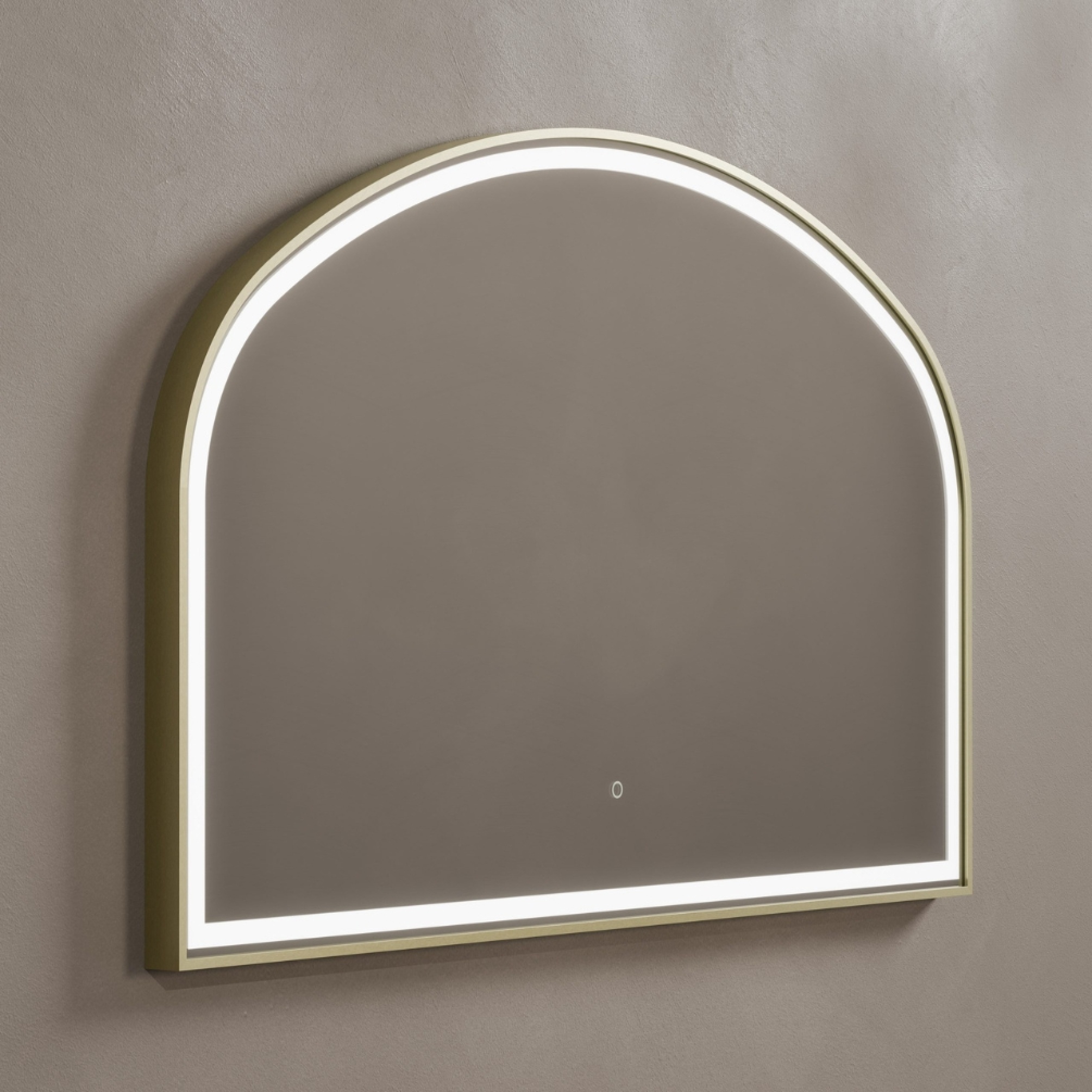 Origins Living Lomax Light 1200mm x 750mm Arch Brass Mirror