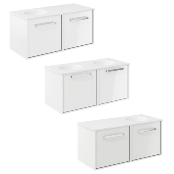 Infinity 1000 White Gloss Wall Vanity Unit & Basin | Sanctuary Bathrooms