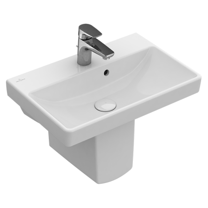 Villeroy & Boch Avento 650mm Basin & Semi Pedestal | Sanctuary Bathrooms
