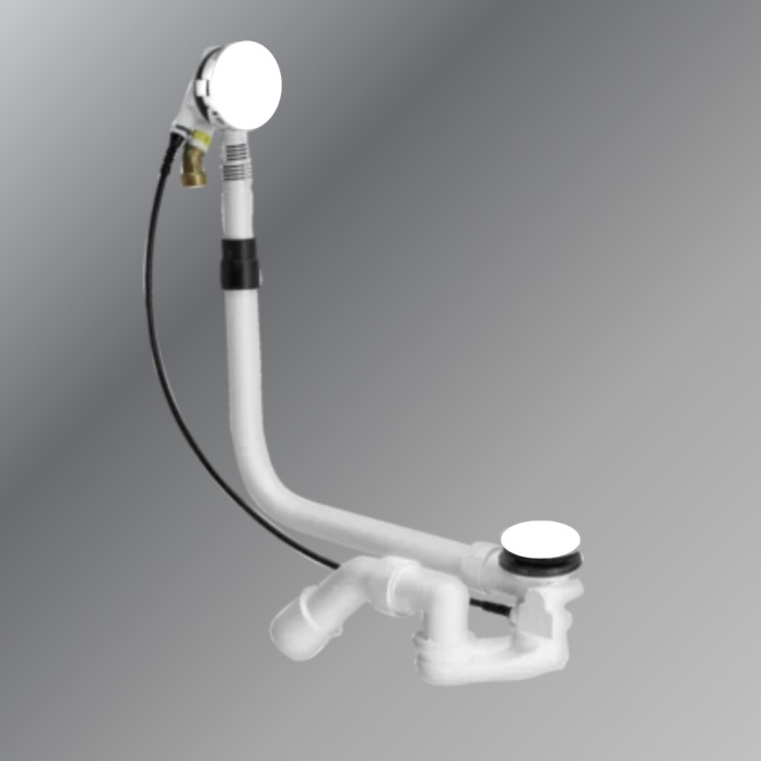Bette White Pop Up Extended Bath Filler, Waste & Overflow