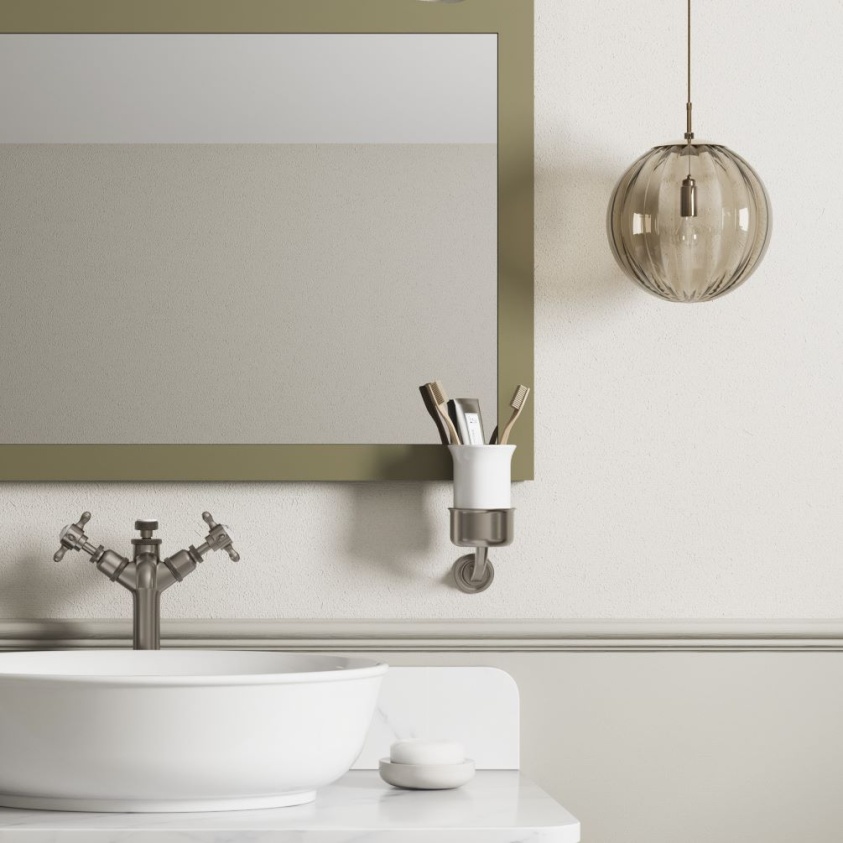 Burlington Guild Brushed Nickel Tumbler Holder | Sanctuary