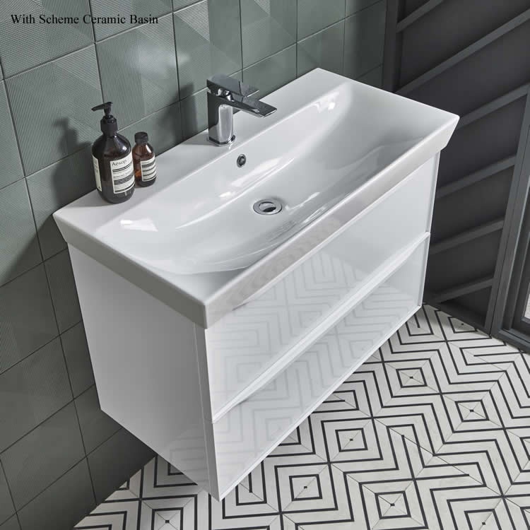 Roper Rhodes Frame 800mm Gloss Dark Clay Wall Mounted Vanity Unit ...