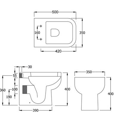 RAK Series 600 Back To Wall WC & Seat, RAK, Toilets & Bidets ...