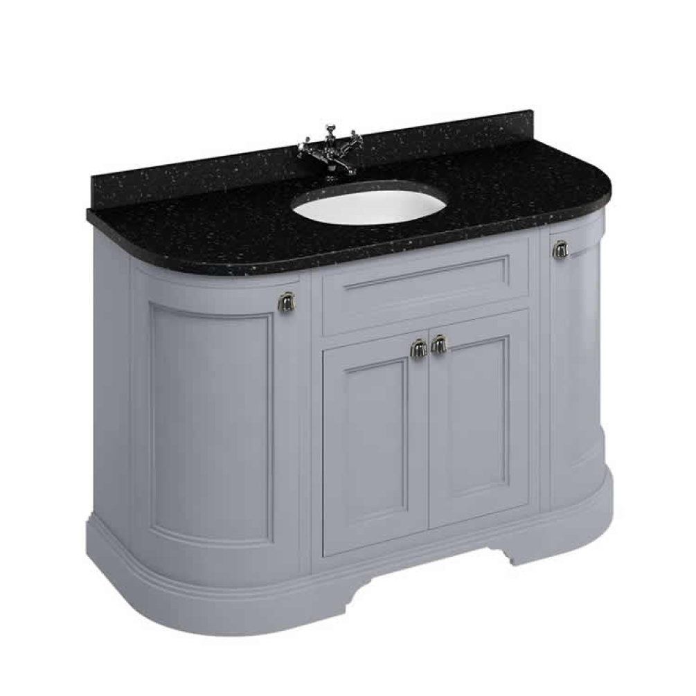 Burlington Minerva 1340mm Curved Worktop & Grey Unit Doors