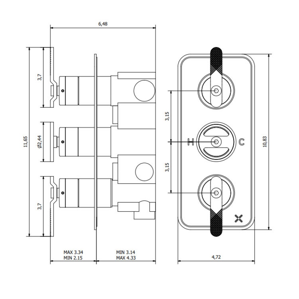 Crosswater Union Brushed Brass Thermostatic Lever Shower Valve ...