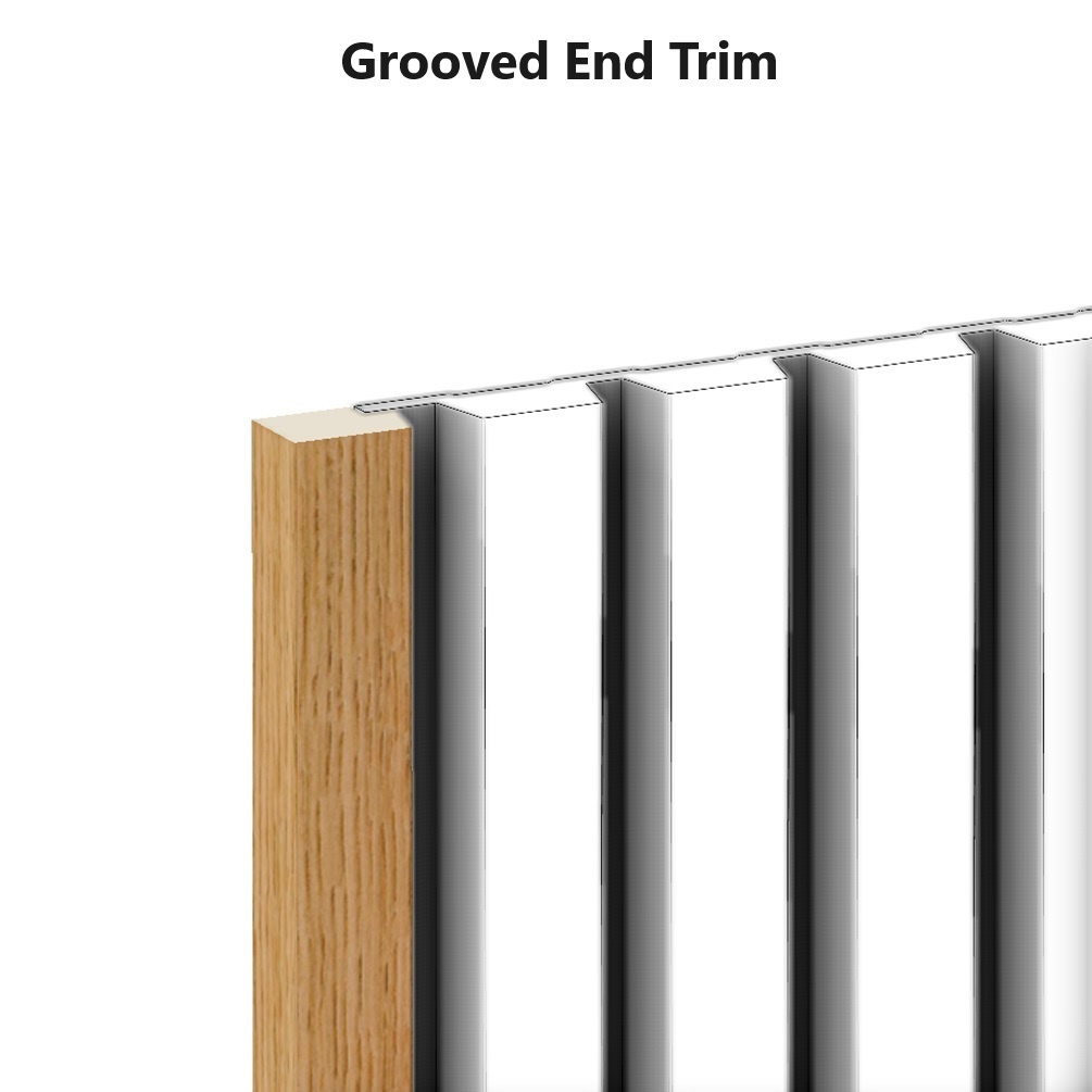 Camden Oak Slatted Wall Panel End Cap | Sanctuary Bathrooms