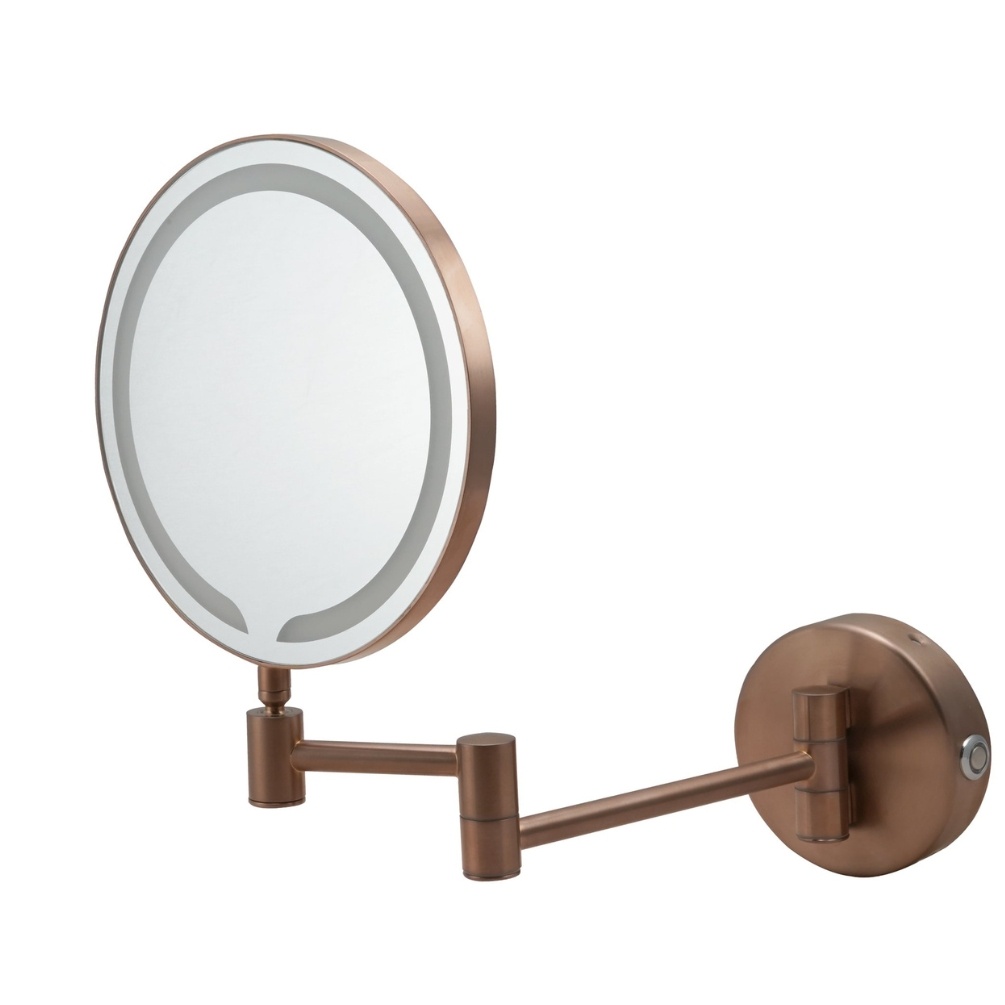JTP Zoom Brushed Bronze Round Illuminating Make Up Mirror