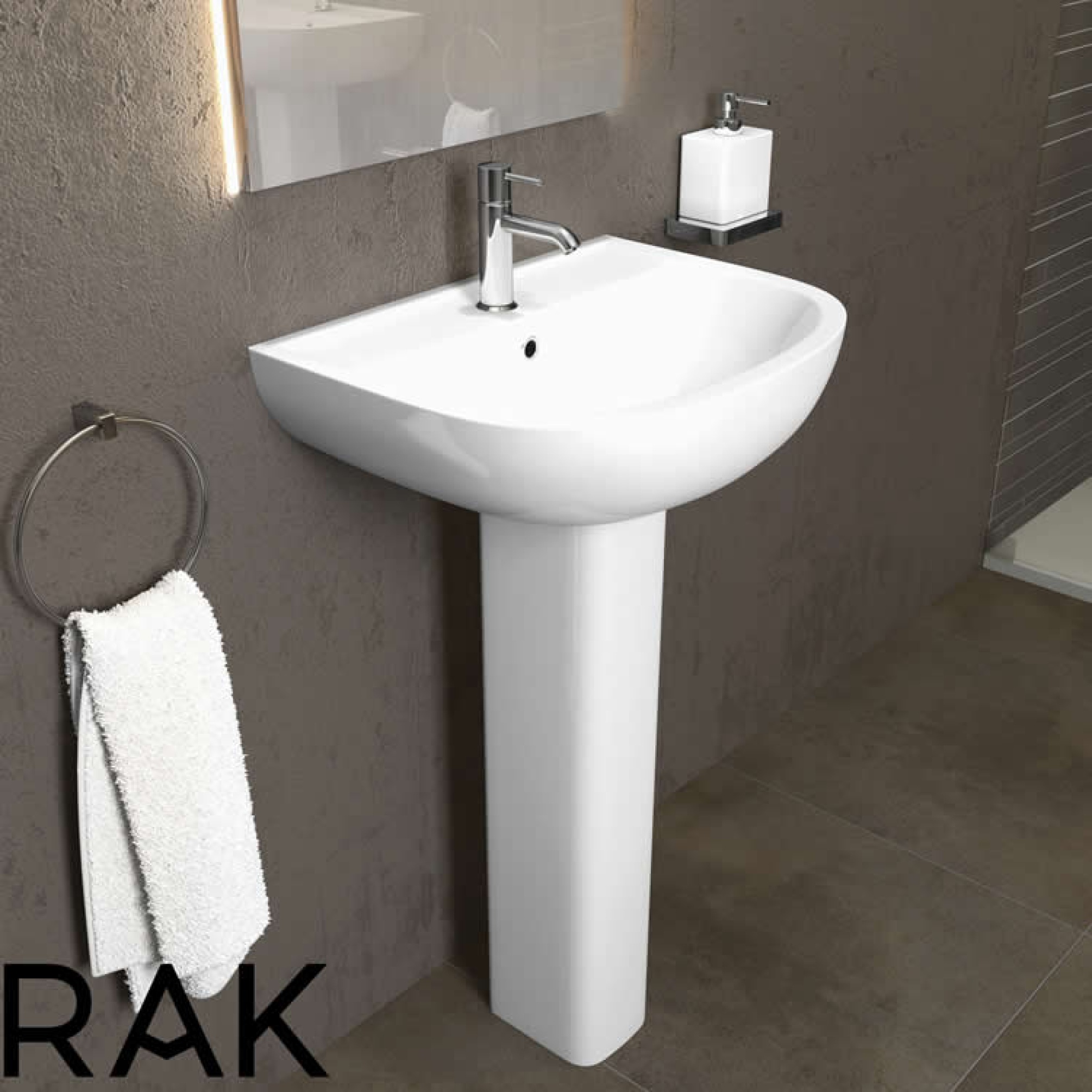 RAK Ceramics Compact Basin & Pedestal | Sanctuary Bathrooms