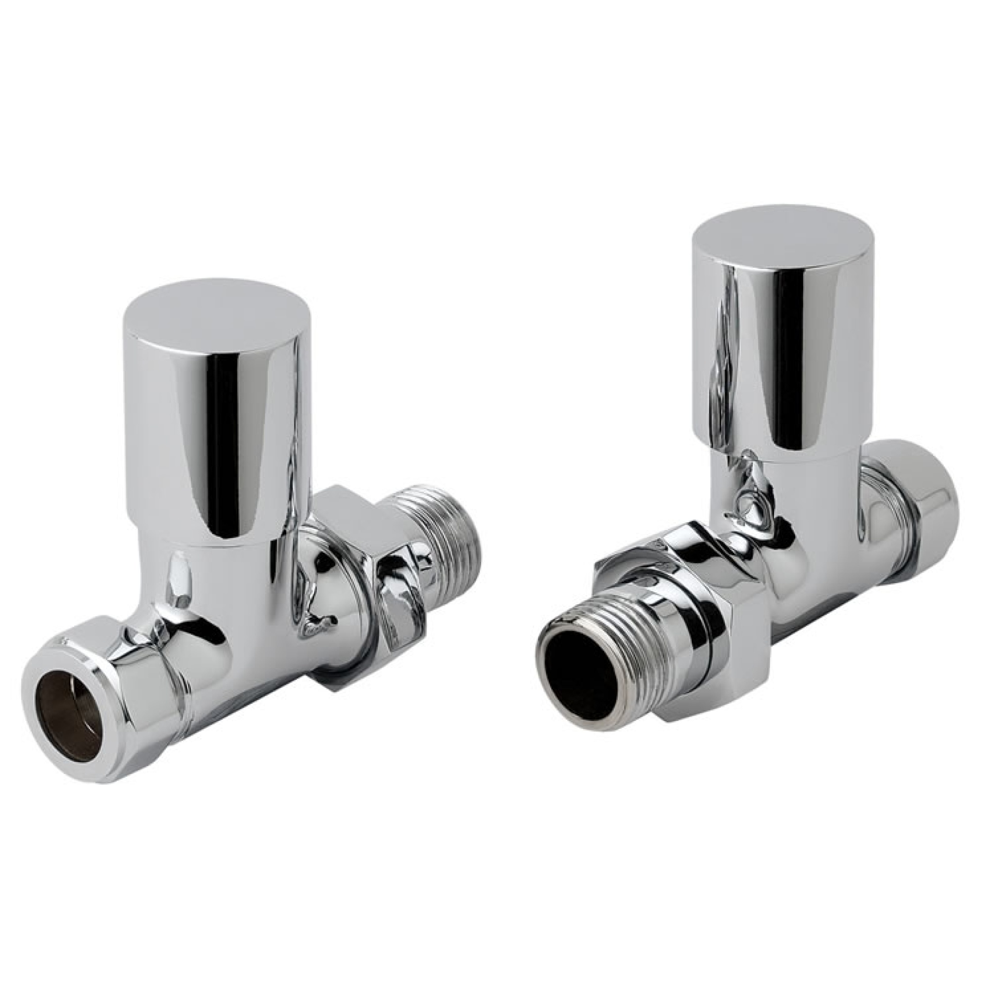 JTP Chrome Straight Radiator Valves | Sanctuary Bathrooms
