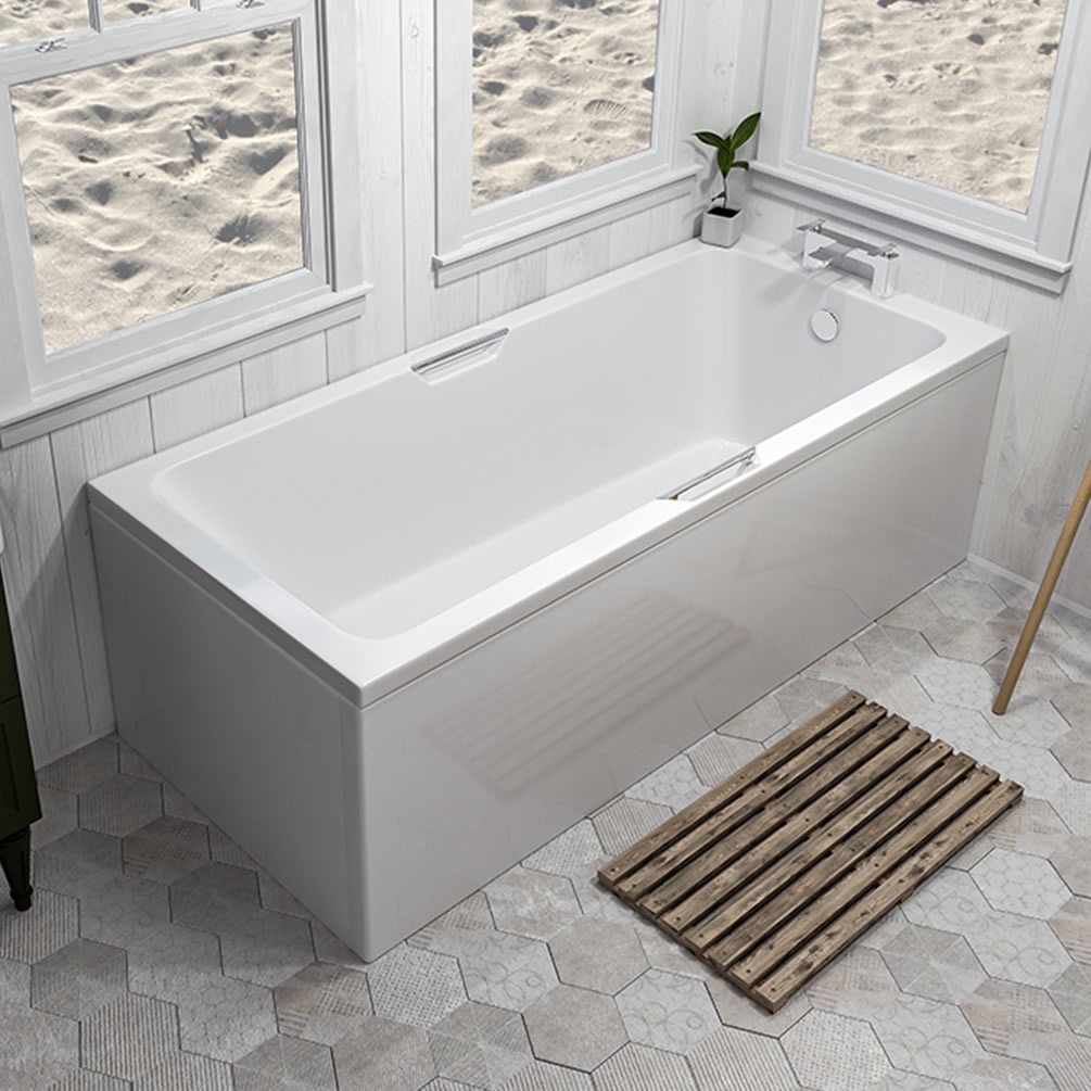Eastbrook Beaufort Portland 1700 x 800mm Single Ended Bath With Twin ...