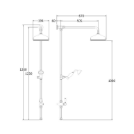 Bayswater Grand Riser Kit 8" Head, Handset & White Handles