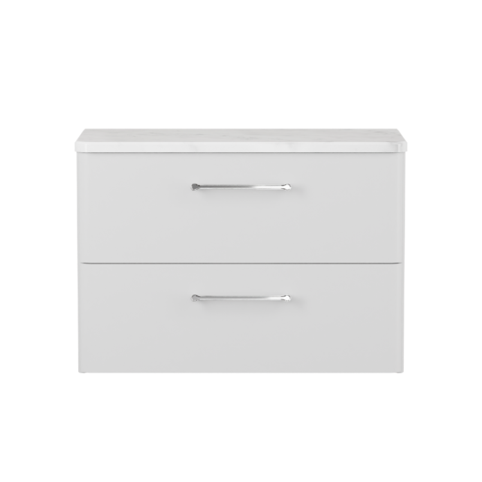Britton Camberwell White Wall Vanity & Carrara Worktop