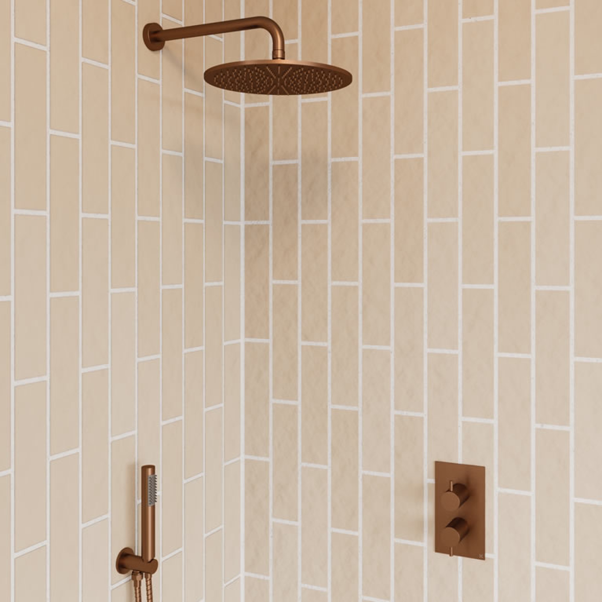 Crosswater MPRO Brushed Bronze Twin Outlet Two Control Shower Valve ...