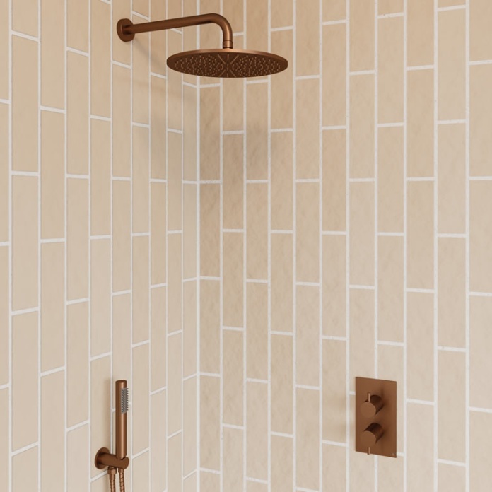 Crosswater MPRO Brushed Bronze Twin Outlet Two Control Shower Valve ...