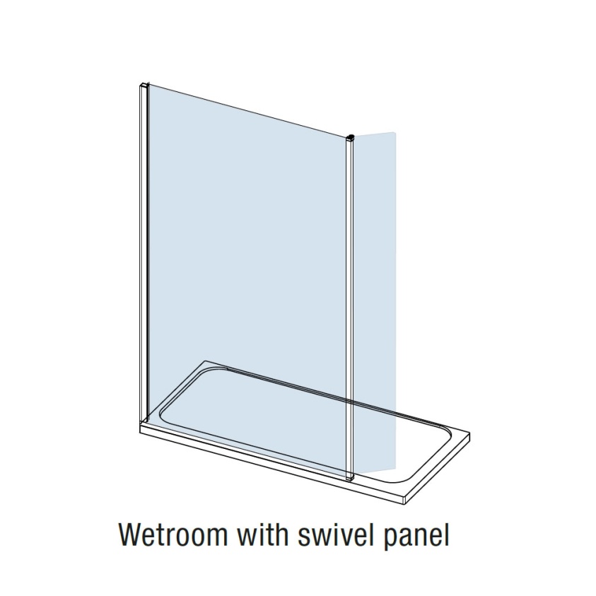 Merlyn Matt Black 1100mm Wetroom Screen | Sanctuary Bathrooms