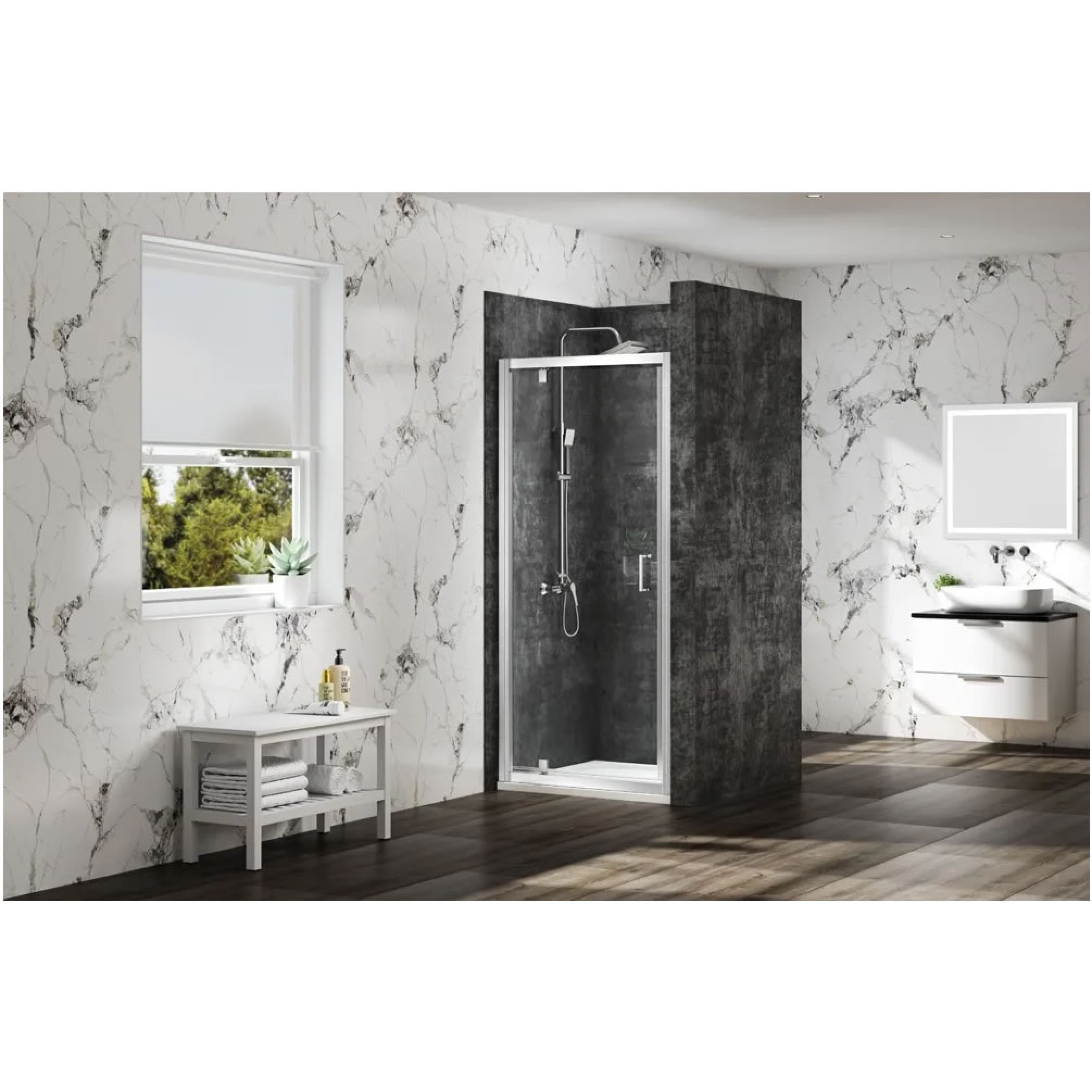 Merlyn Mbox 900 Chrome Pivot Door | Sanctuary Bathrooms