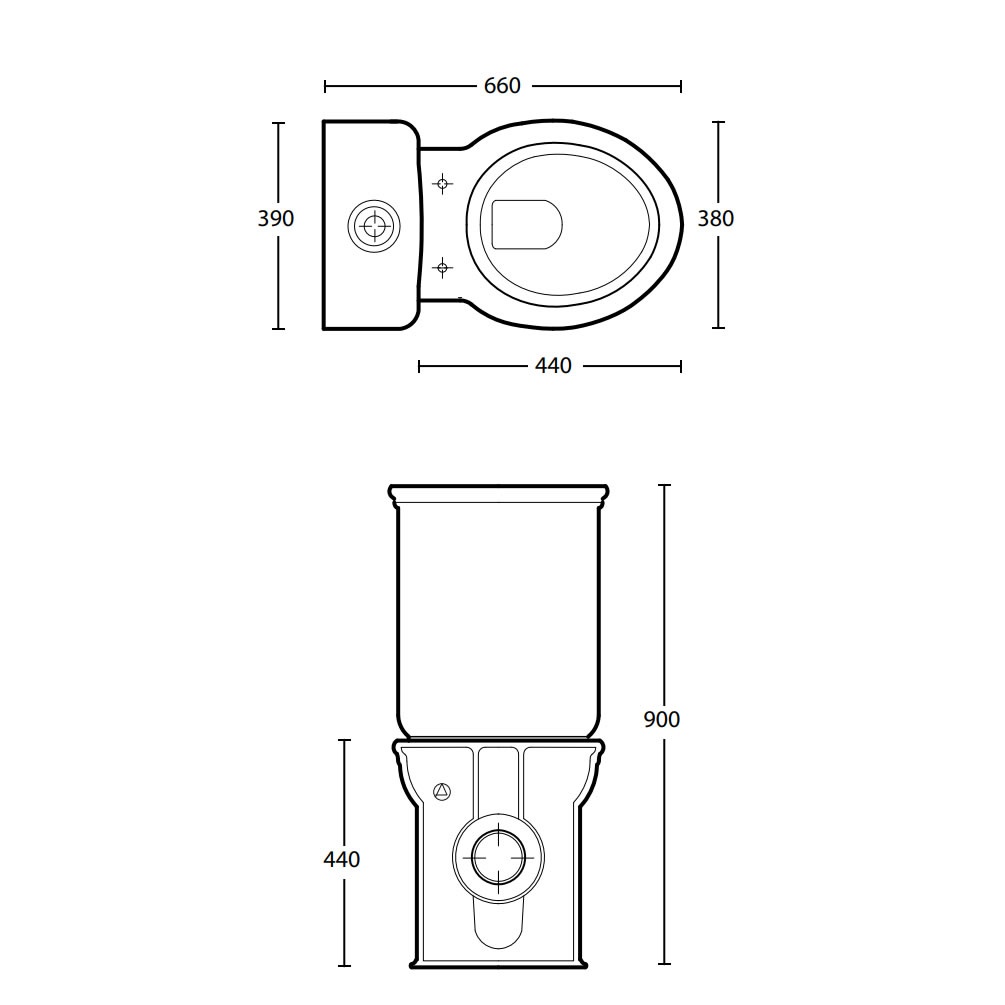 Imperial Regent Close Coupled Toilet & Cistern With Push Button ...