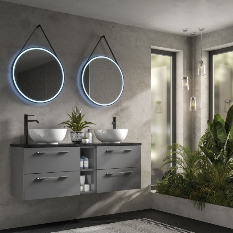 HIB Solstice Black Round LED Mirror | Sanctuary Bathrooms