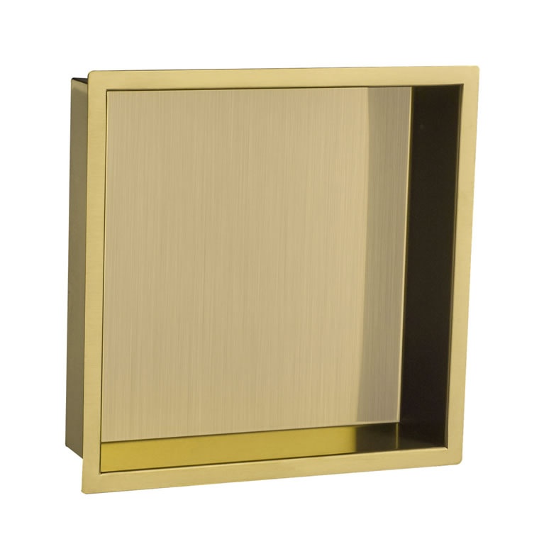JTP Vos Brushed Brass Shower Niche | Sanctuary Bathrooms