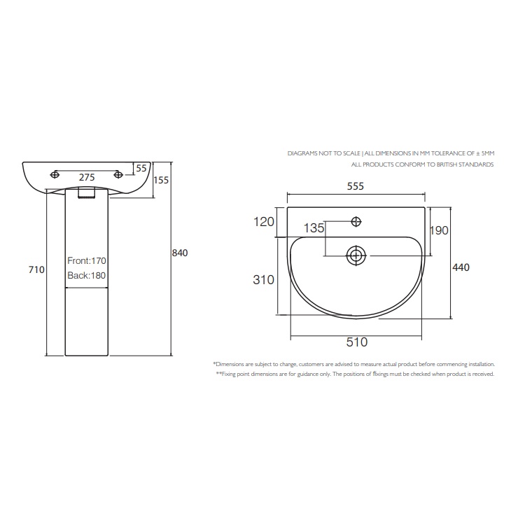Tavistock Orbit 550 Basin & Pedestal | Sanctuary Bathrooms