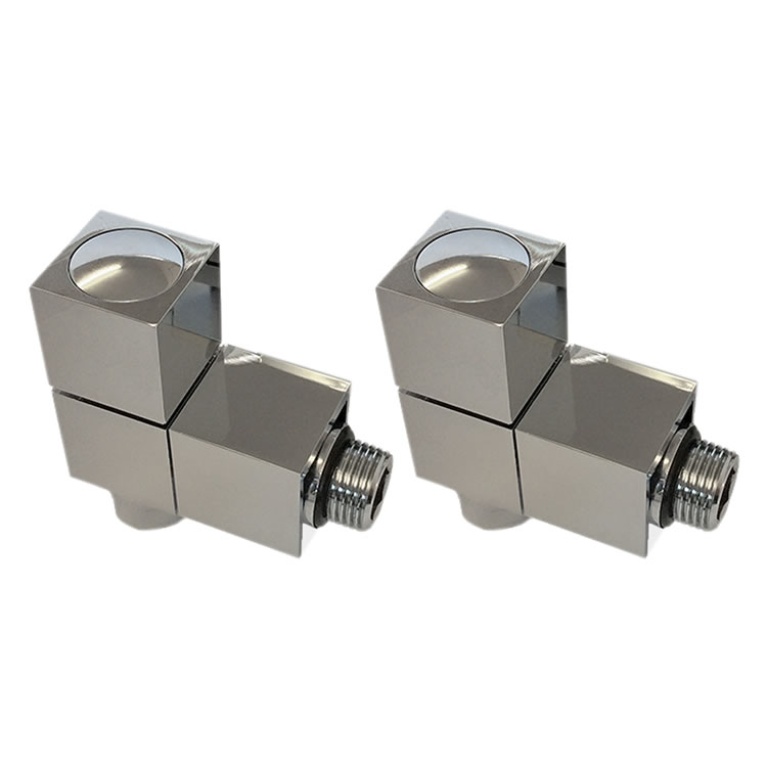 Radox Cube Chrome Angled Valves | Sanctuary Bathrooms