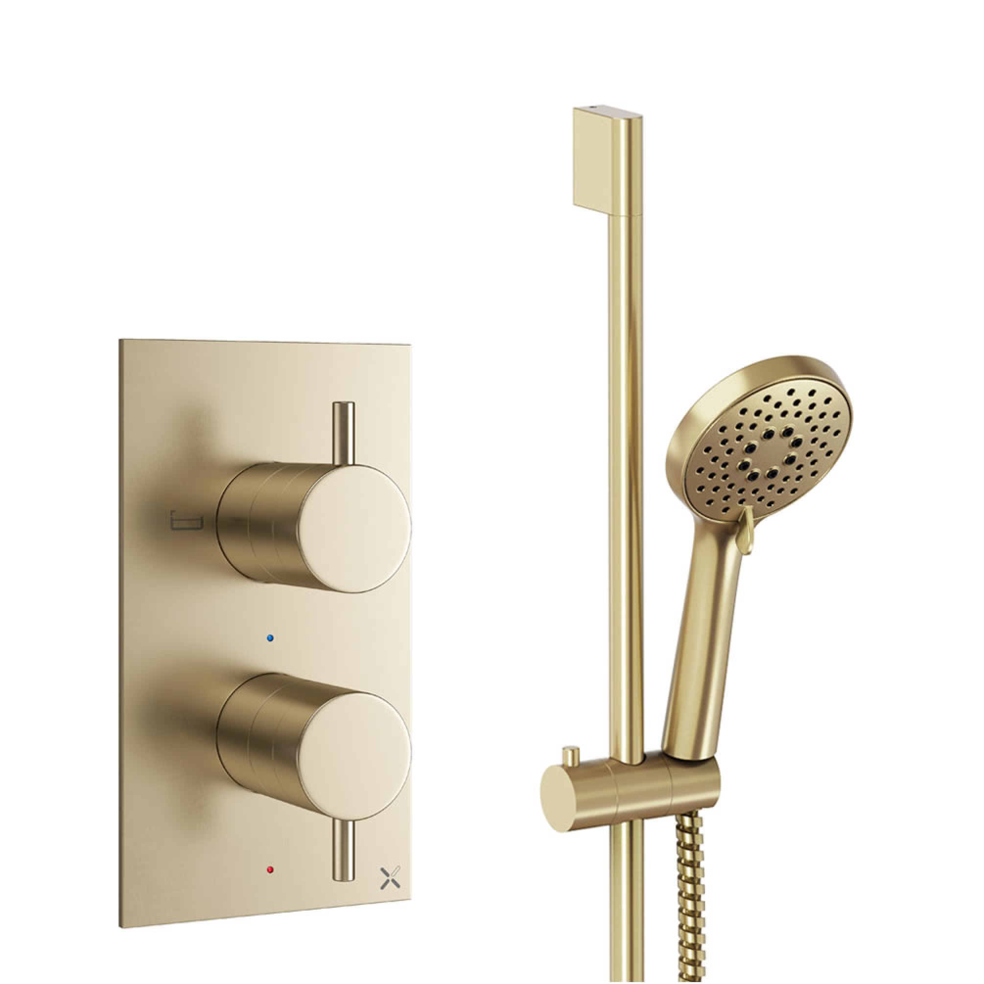 Crosswater Design Brass 1-Way Slide Rail Shower | Sanctuary