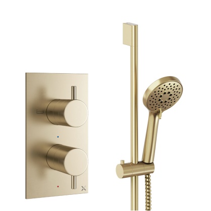 Crosswater Design Brass 1-Way Slide Rail Shower | Sanctuary