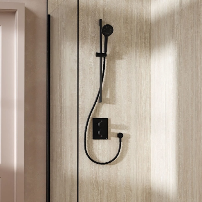 Crosswater Crossbox Black Slide Rail Shower Set | Sanctuary
