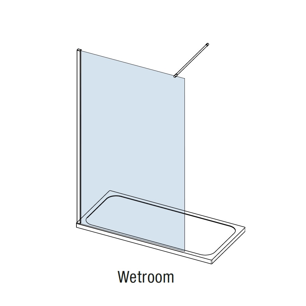 Merlyn Matt Black 600mm Wetroom Screen | Sanctuary Bathrooms