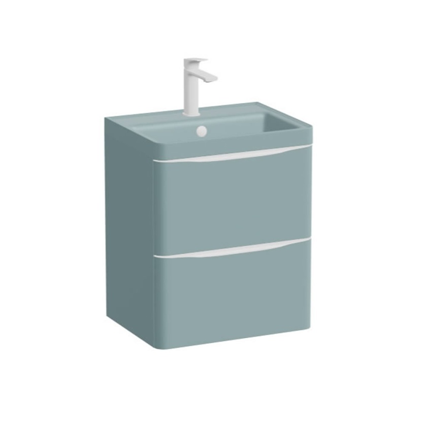 Vado Cameo 500mm Cove Blue Wall Hung 2 Drawer Vanity Unit & Basin