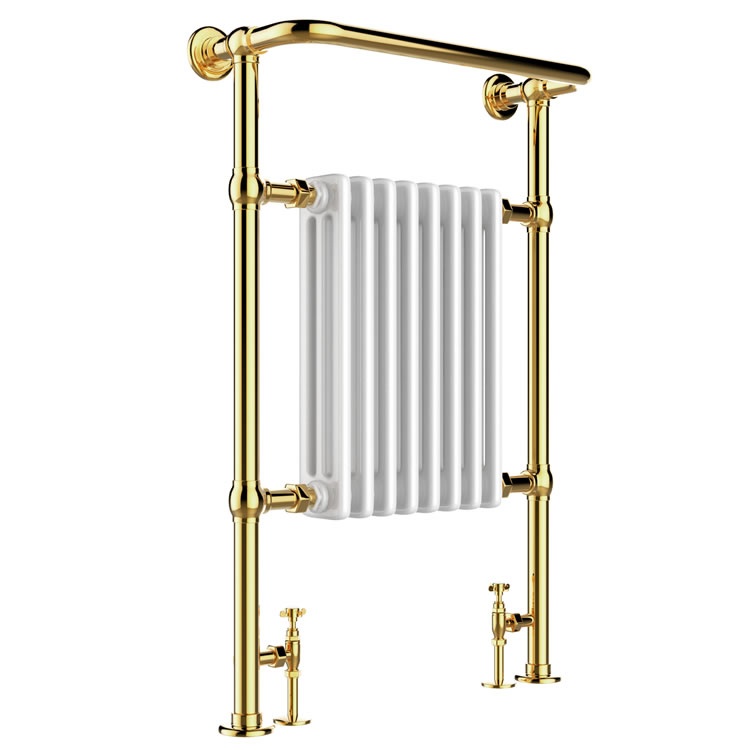 JTP Grosvenor Antique Brass Radiator | Sanctuary Bathrooms