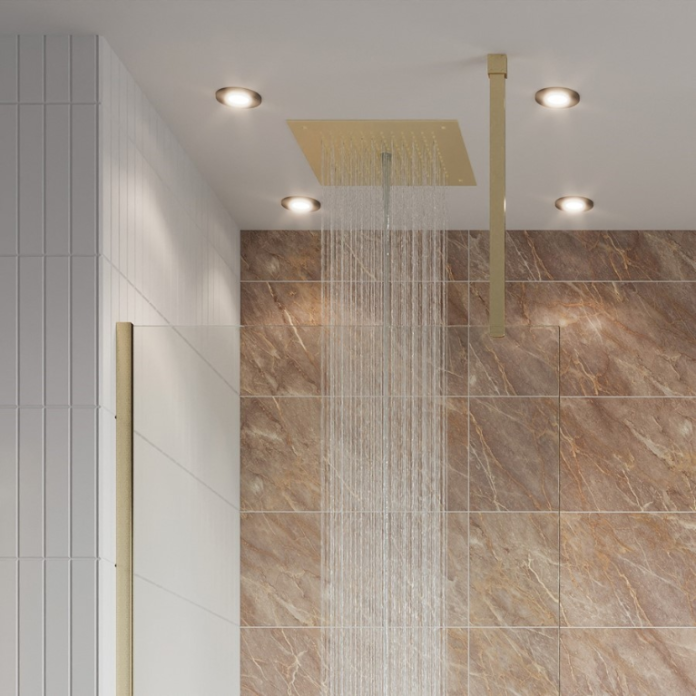 Crosswater Brushed Brass Glass To Ceiling Bracing Bar | Sanctuary Bathrooms