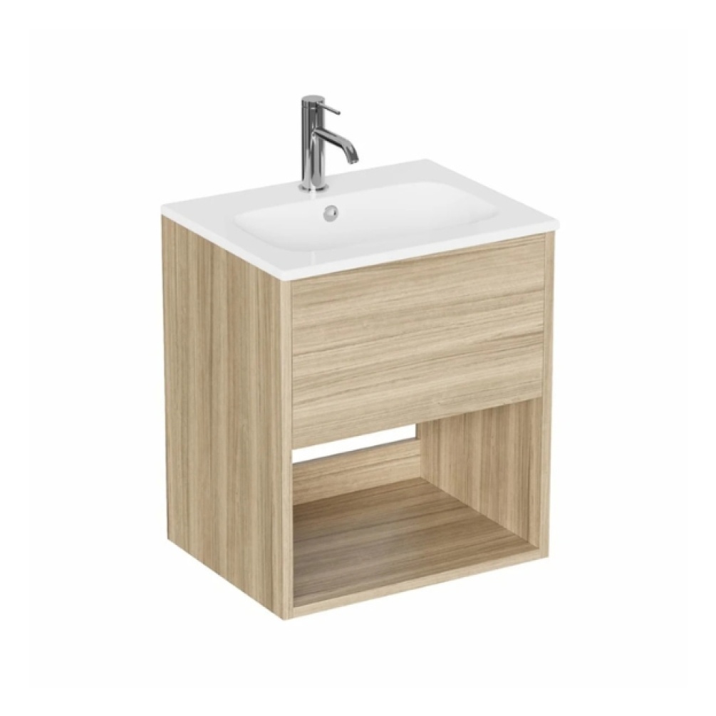 Britton Cherry Wood 500mm Wall Hung Vanity Unit & Basin