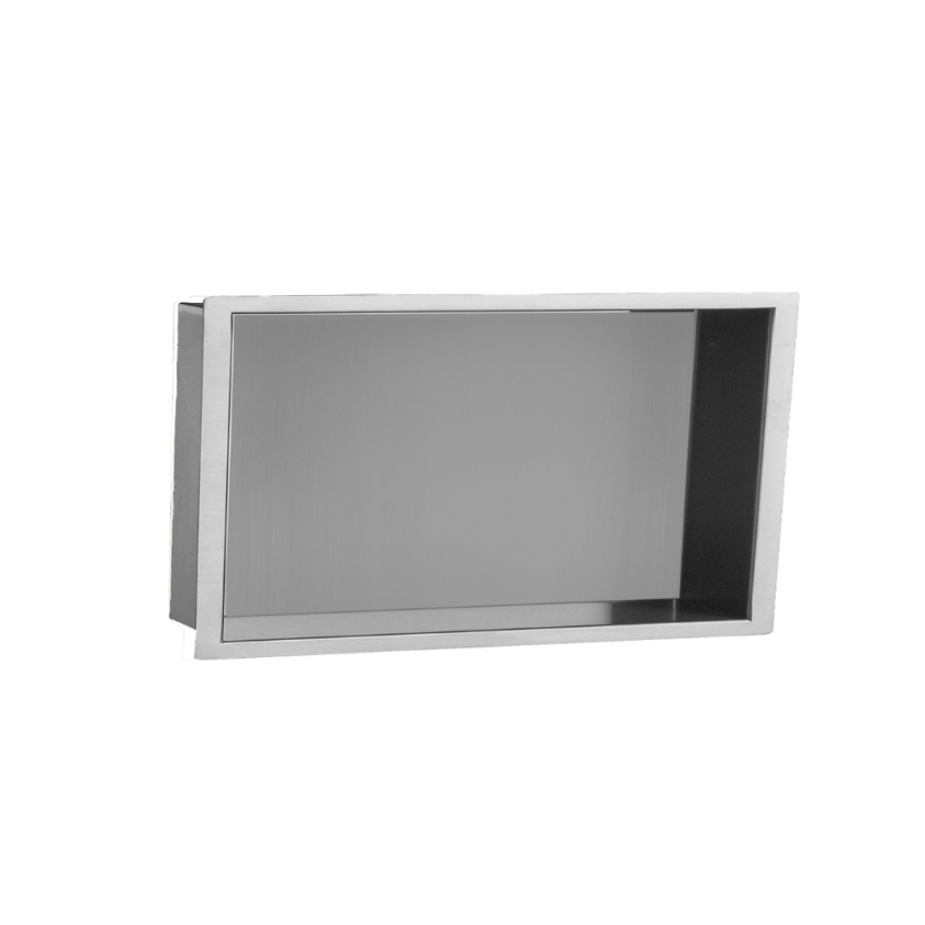 JTP Hix Brushed Chrome 600 x 300mm Shower Niche | Sanctuary