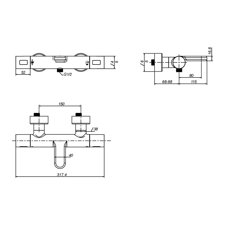 V&B Universal Round Bath Shower Mixer | Sanctuary Bathrooms