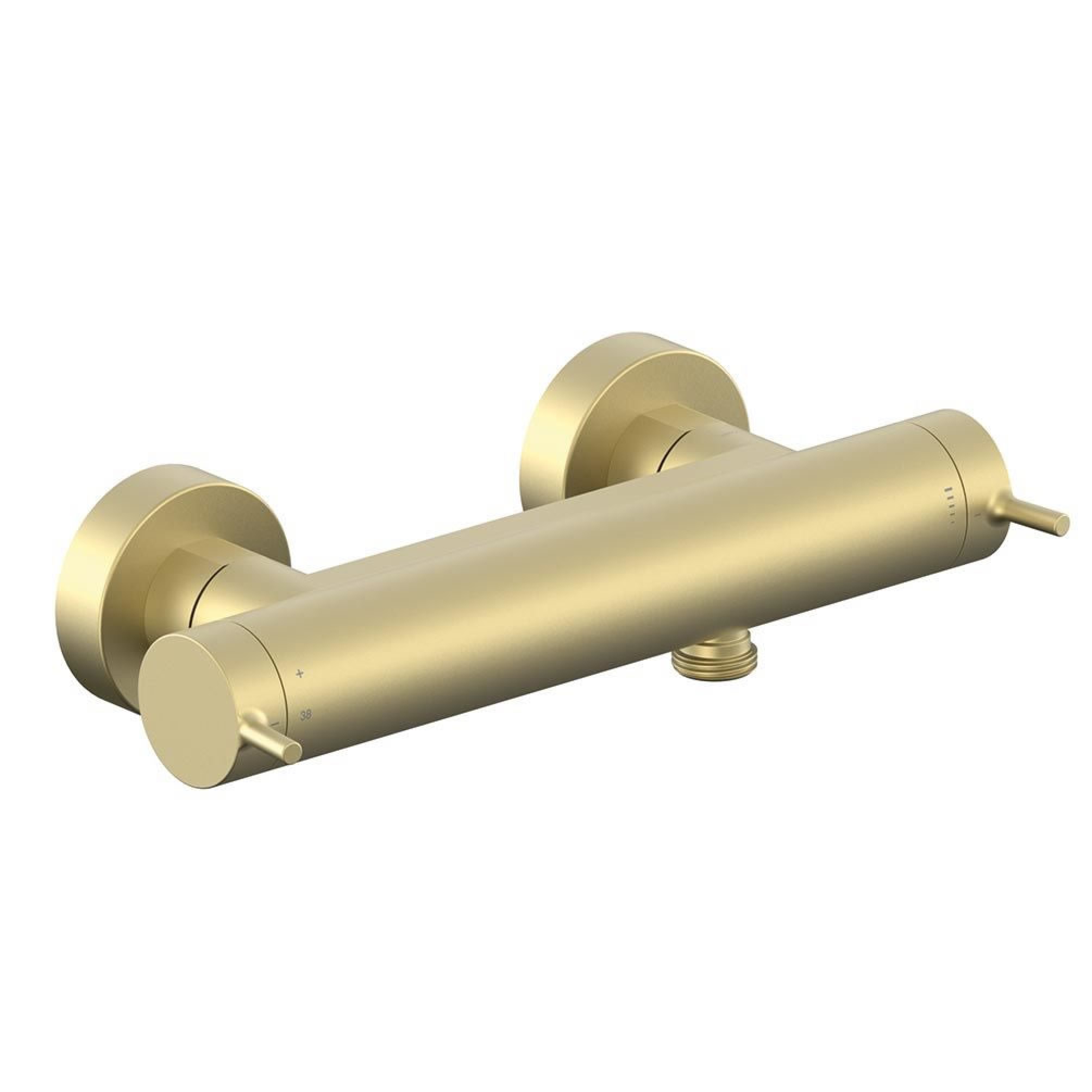 Vado Safari Lever Satin Brass Exposed Thermostatic Bar Shower Valve