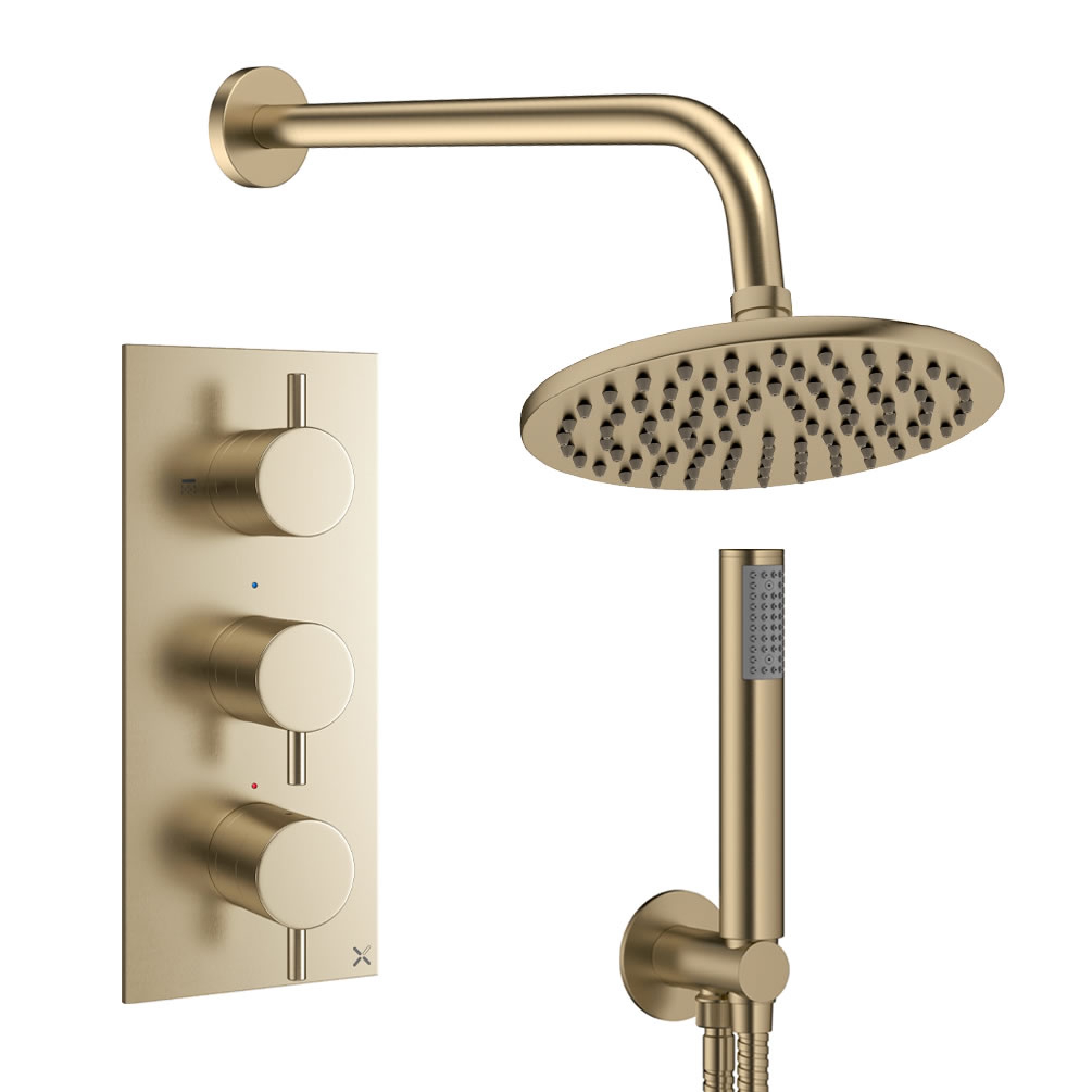 Crosswater Design Brass 3 Handle Rainfall Shower | Sanctuary