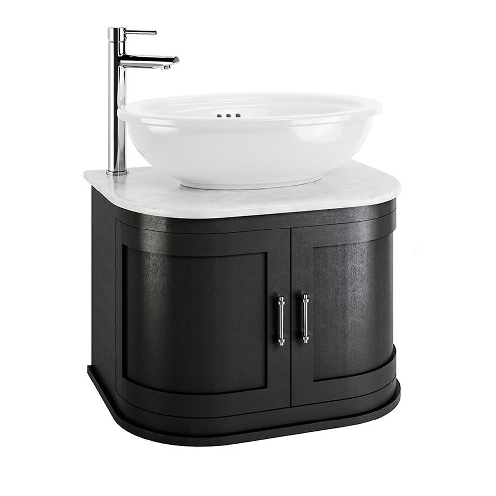 Imperial Regent Bay Matt Black Wall Hung Vanity Unit With Two Doors ...