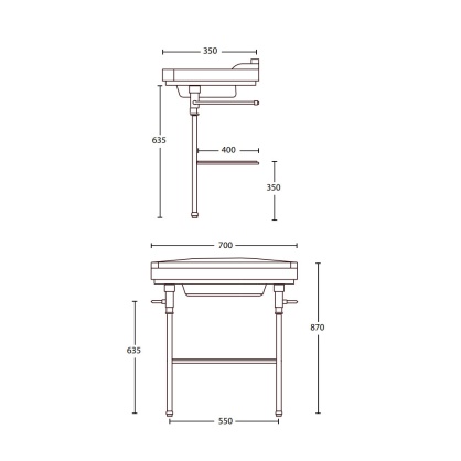 Imperial Regent 700mm Basin With Charlotte Chrome Wash Stand ...